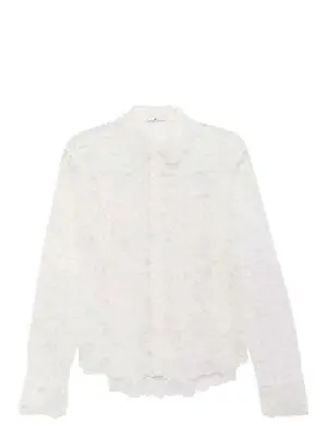 Ermanno Scervino Lace Overlay Scalloped-edge Shirt - Neutrals