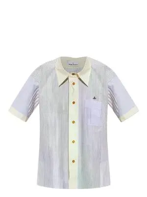 VIVIENNE WESTWOOD Striped Short-sleeve Shirt - Blue