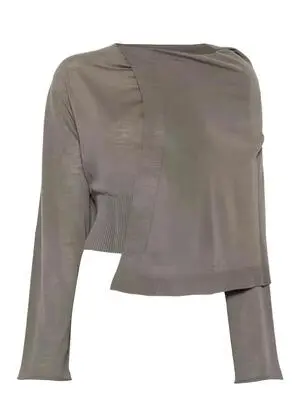 Rick Owens Asymmetric Draped Scarf Top - Grey