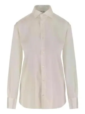HER SHIRT Button-up Long Sleeve Shirt - White