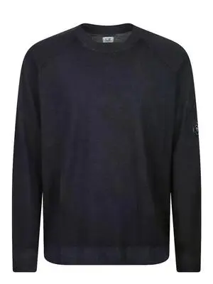 C.P. COMPANY Lens Detail Crew Neck Sweater - Blue