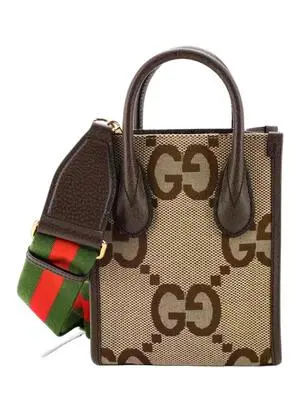 GUCCI Vertical Tote Jumbo Gg Canvas Mini Crossbody Bag