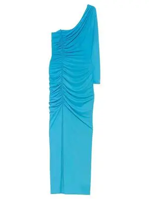 ALESSANDRO LEGORA Crystal-embellished Ruched Maxi Dress - Blue