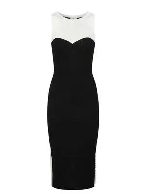 Elisabetta Franchi Sleeveless Sweetheart Neck Dress - Black
