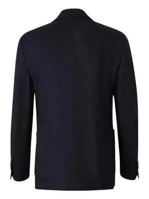 LARDINI Flower-lapel Single-breasted Blazer - Blue
