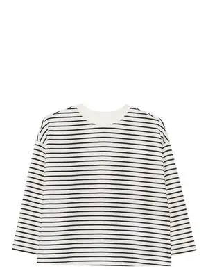 MAISON123 MAISON123 Horizontal Stripe Drop Shoulder T-Shirt