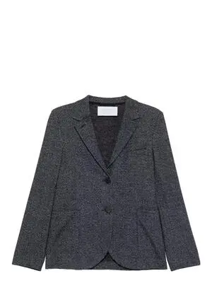 Harris Wharf London Single-breasted Herringbone Jacket - Grey
