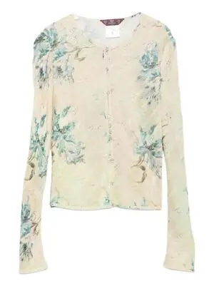 John Galliano Floral Print Cardigan - Neutrals