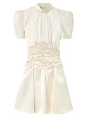 VIOLANTE NESSI Balthus Ruched Mini Dress - Neutrals