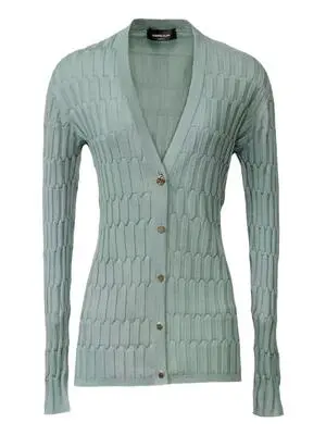 Fabiana Filippi Ribbed Knit V-neck Cardigan - Green