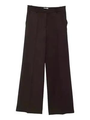 P.A.R.O.S.H P.A.R.O.S.H. Dark Brown Pressed Crease Wide-Leg Trousers