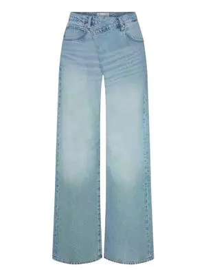 FRAME The Crossover Loose Wide-leg Jeans - Blue
