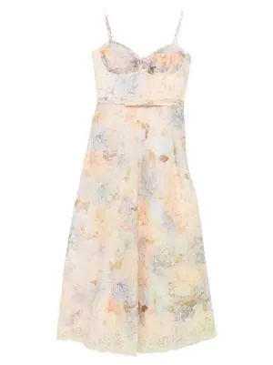 Zimmermann ZIMMERMANN Valiant Floral-Print Midi Dress Neutrals