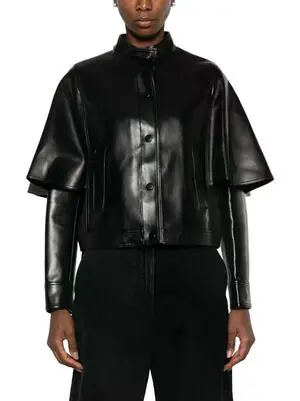 TWINSET Cape-style Faux-leather Jacket - Black