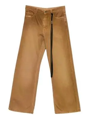 ANN DEMEULEMEESTER Wide-leg Trousers With Long Strap Detail - Brown