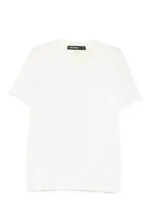 Karl Lagerfeld Logo-embroidered Crew-neck T-shirt - Neutrals