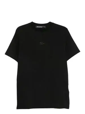 Karl Lagerfeld Logo-embroidered T-shirt - Black