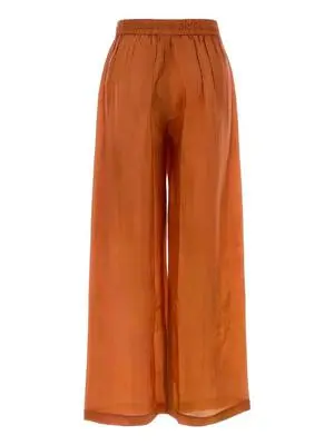 THE ROSE IBIZA Drawstring Straight-leg Silk Pants - Orange