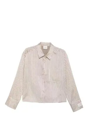 ALYSI Vertical Stripe Shirt - Neutrals