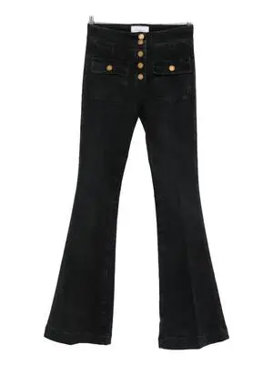 SEAFARER Seafarer Black Denim Flared Button-Up Jeans