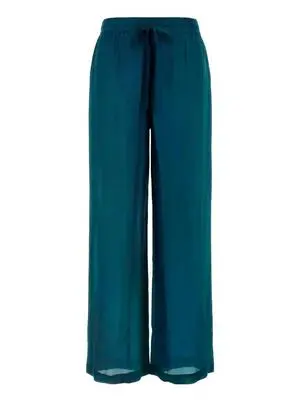 THE ROSE IBIZA Silk Palazzo Pants - Green