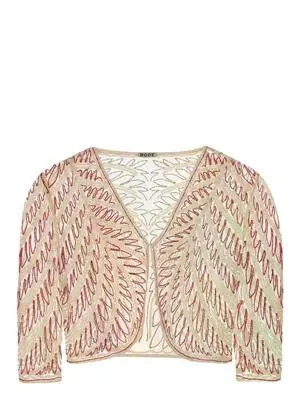 BODE Embellished Mesh Cardigan - Neutrals