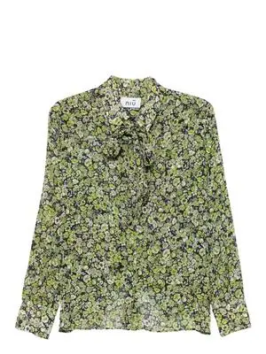 NIU Floral Print Pussy-Bow Blouse