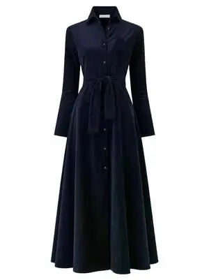 VIOLANTE NESSI Violante Nessi Corduroy Buttoned-Cuff Midi Dress