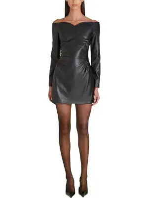 VIOLANTE NESSI Marino Off-the-shoulder Mini Dress - Black