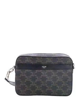 CELINE Celine Zip Messenger Bag Triomphe Coated Canvas Small Crossbody Bag