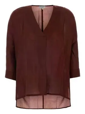 THE ROSE IBIZA The Rose Ibiza Indochine Silk Shirt Red