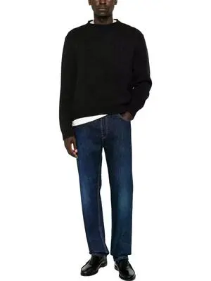 THE ROW Markhim" Ribbed Knit Crewneck Sweater - Grey