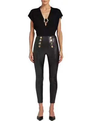 VIOLANTE NESSI Violante Nessi Button-Embellished High-Waisted Trousers