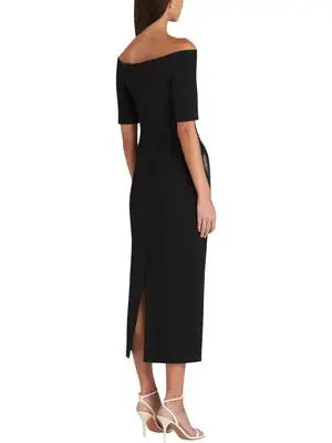 VIOLANTE NESSI Lucretia Off-the-shoulder Midi Dress - Black