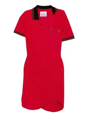 VIVIENNE WESTWOOD Asymmetrical Neck Polo Mini Dress - Red