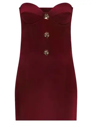 VIOLANTE NESSI Strapless Silk Gown - Red