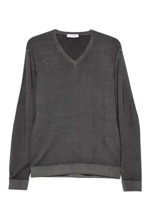 DANIELE FIESOLI Long Sleeve V-neck Knit - Grey