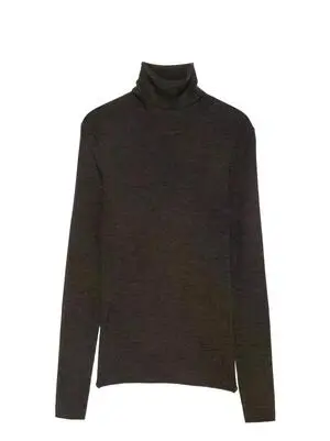 P.a.r.o.s.h Dark Wool Roll Neck Knit - Brown