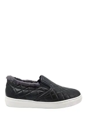 MADISON MAISON Quilted Shearling-trim Sneakers - Blue