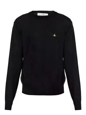 VIVIENNE WESTWOOD Orb-embroidered Wool Sweater - Black