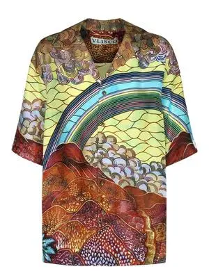 ATELIER VLISCO Rainbow Short-sleeve Shirt - Yellow