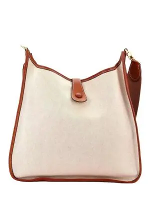 HERMÈS Evelyne Bag Gen I Toile And Leather Pm Crossbody Bag
