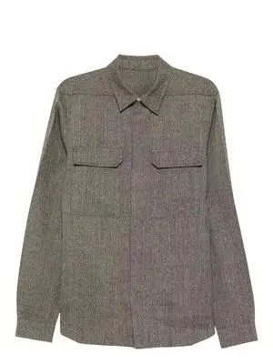 RICK OWENS Rick Owens Melange Bishu Wool Outershirt