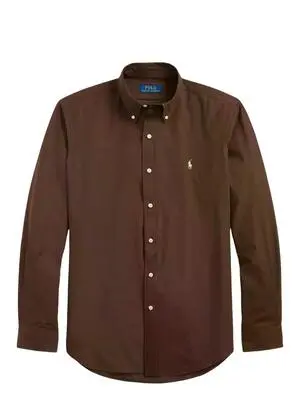 Polo Ralph Lauren Button-down Embroidered-logo Shirt - Brown