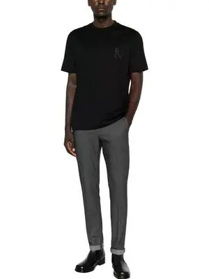 Brioni Logo-embroidered T-shirt - Black