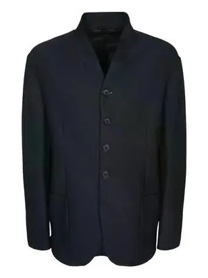 Giorgio Armani Honeycomb-knit Stand-collar Blazer - Blue