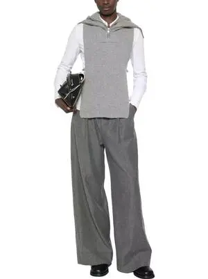 Sportmax Ribbed-knit Hooded Knit Grey