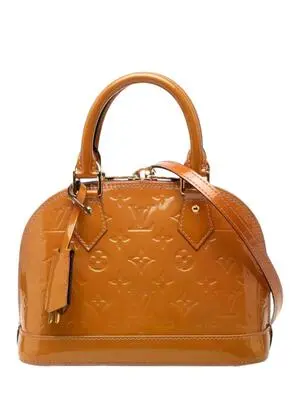 LOUIS VUITTON Monogram Vernis Alma Bb Satchel - Brown