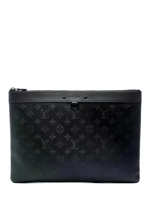 LOUIS VUITTON Monogram Shadow Discovery Pochette Clutch Bag - Black