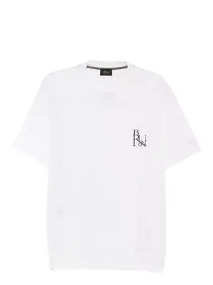 Brioni Logo-embroidered T-shirt - White